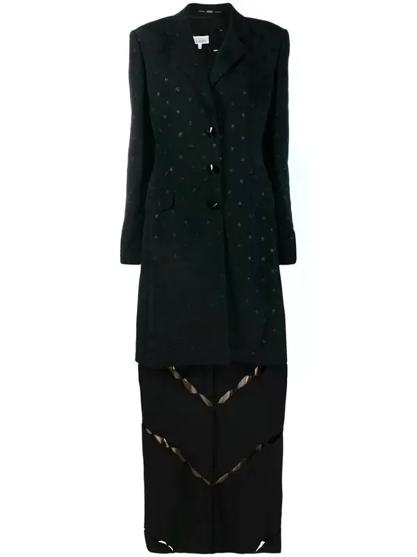 Gianfranco Ferre 1990s Embroidered Dress-jacket Set
