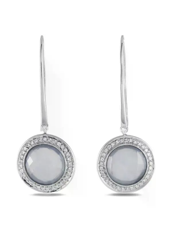CASATO 18kt White Gold Chalcedony Drop Earrings - Silver