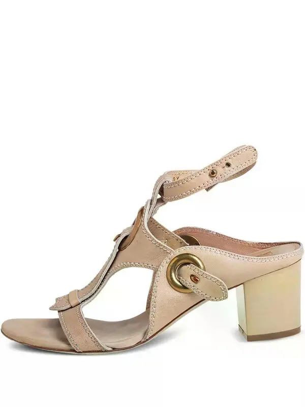FERRAGAMO Eyelet Leather Sandals