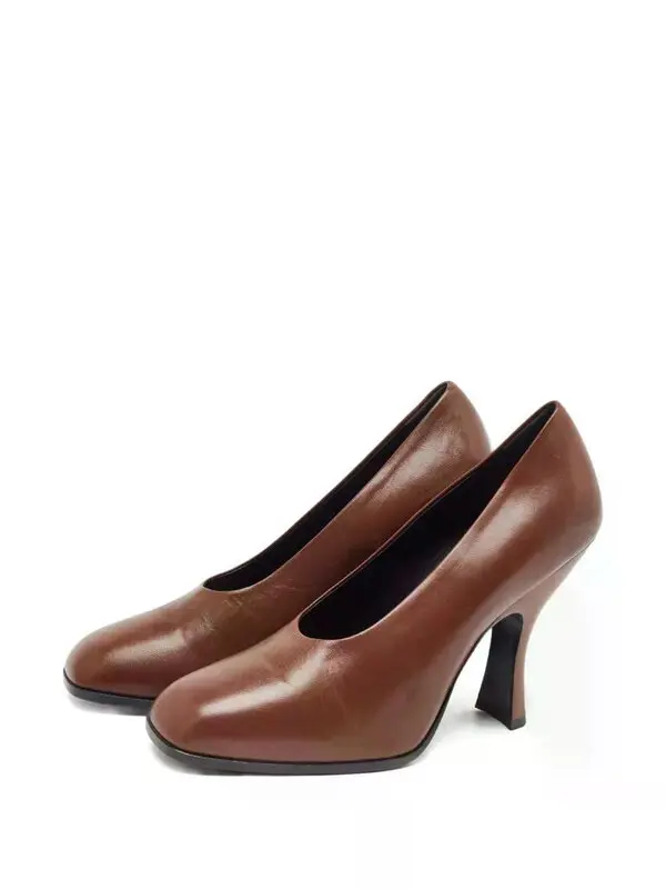 THE ROW Leather Square-toe Pumps