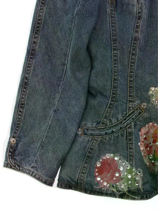 Dior 2010s Floral-appliqué Denim Jacket