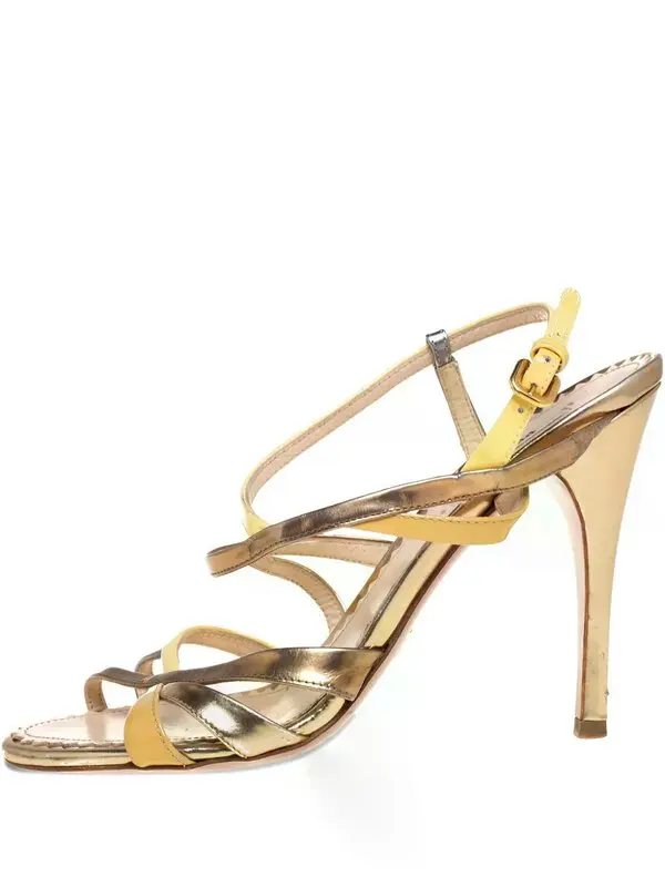 Prada 110mm Patent-leather Straps Sandals - Yellow
