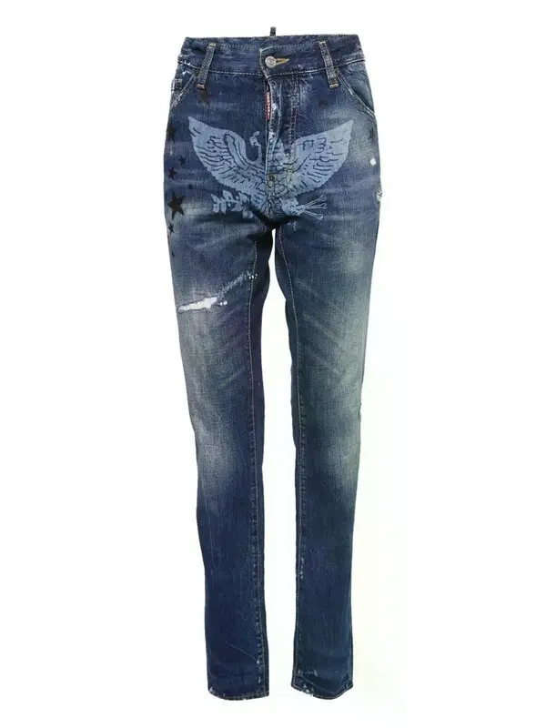 Dsquared2 Distressed Straight-leg Jeans