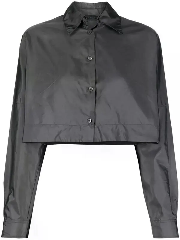 Prada 2000s Cropped Chiffon Silk Shirt