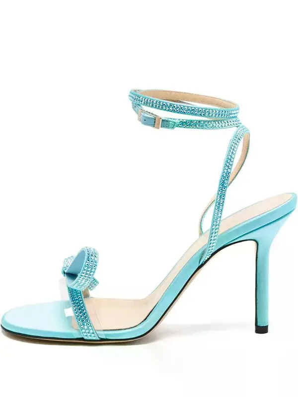 Mach & Mach 90mm Rhinestone-embellished Strappy Sandals