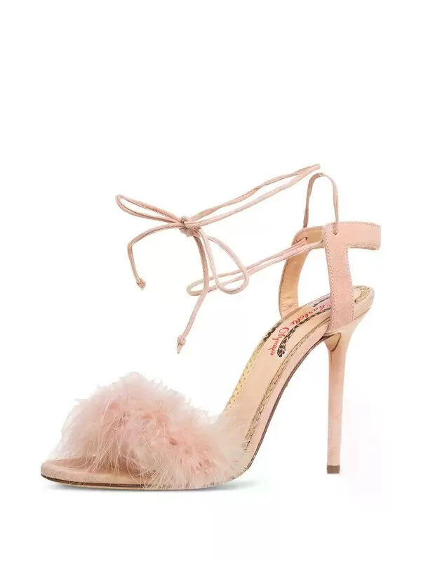 CHARLOTTE OLYMPIA 110mm Salsa Feather-embellished Sandals