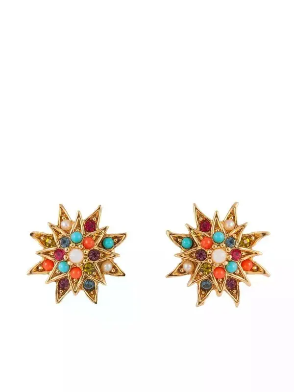 SUSAN CAPLAN X D'orlan 1980s Crystal-embellished Clip-on Earrings - Gold