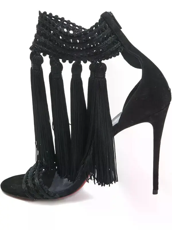 CHRISTIAN LOUBOUTIN 110mm Heeled Suede Sandals - Black