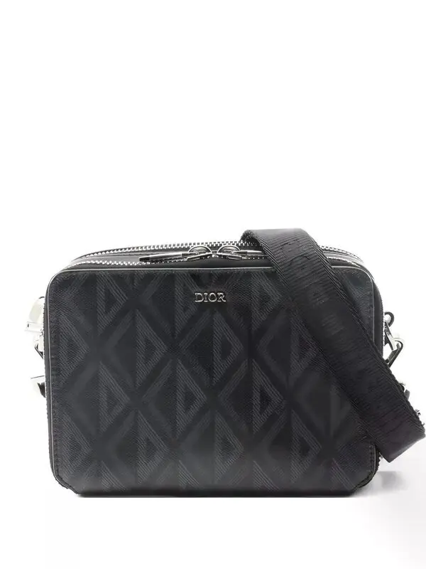 Dior Pre-owned 10s Patterned Shoulder Bag - Black