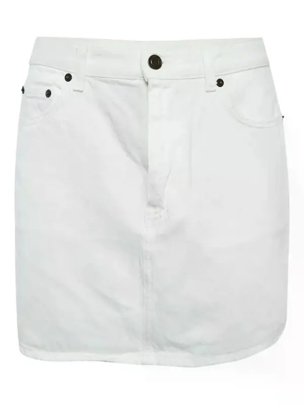 Saint Laurent Denim Mini Skirt - White