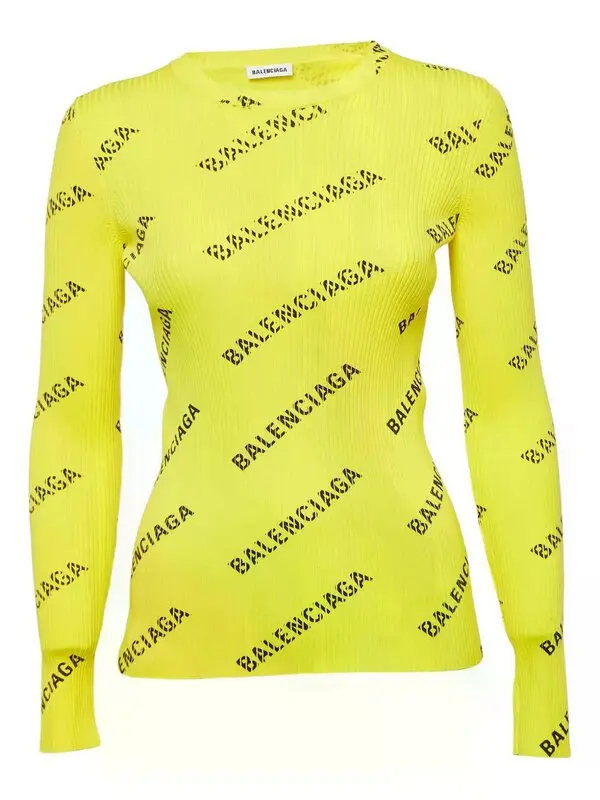 Balenciaga Ribbed Logo Top