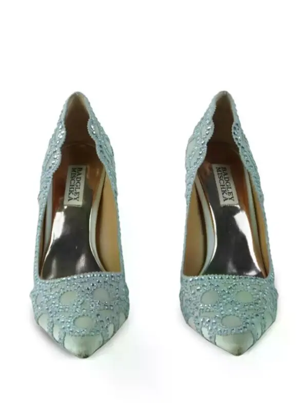 Badgley Mischka 110mm Embellished Satin Pumps