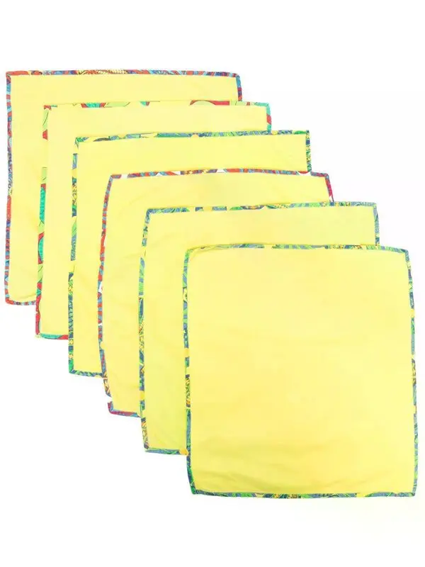 Hermès Set Of Six Napkins - Yellow