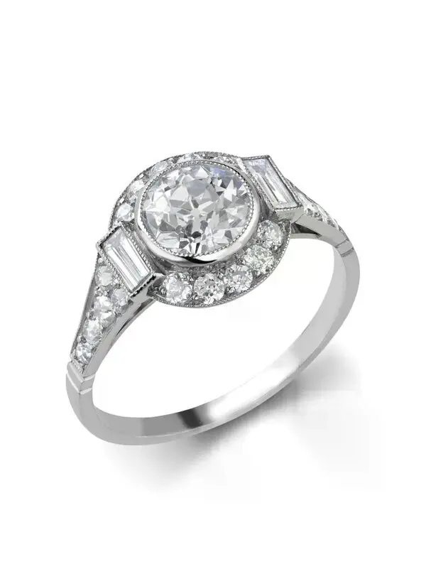 PRAGNELL Antique Diamond Platinum Ring - White