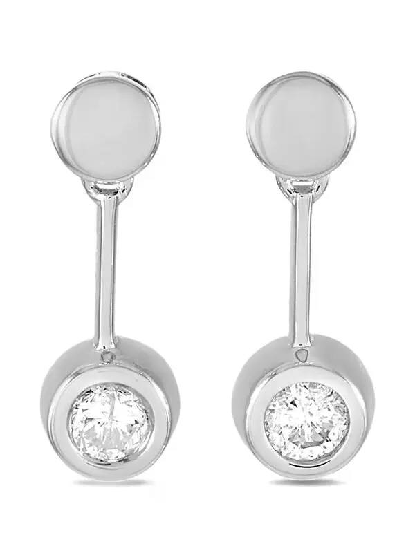 LB EXCLUSIVE 14k White Gold Diamond Drop Earrings - Silver