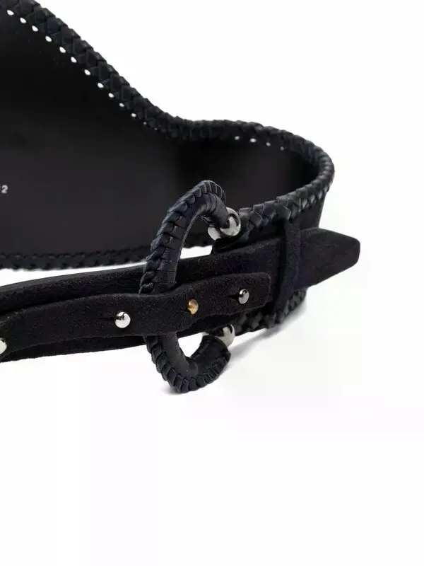 Gianfranco Ferre Curved Suede Double Buckle Belt