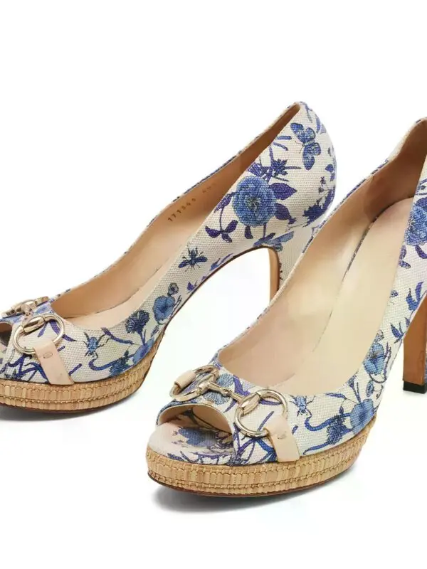 Gucci 80mm Floral-print Platform Pumps