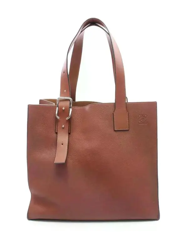 Loewe 2010s Buckle Zip Tote Bag - Brown