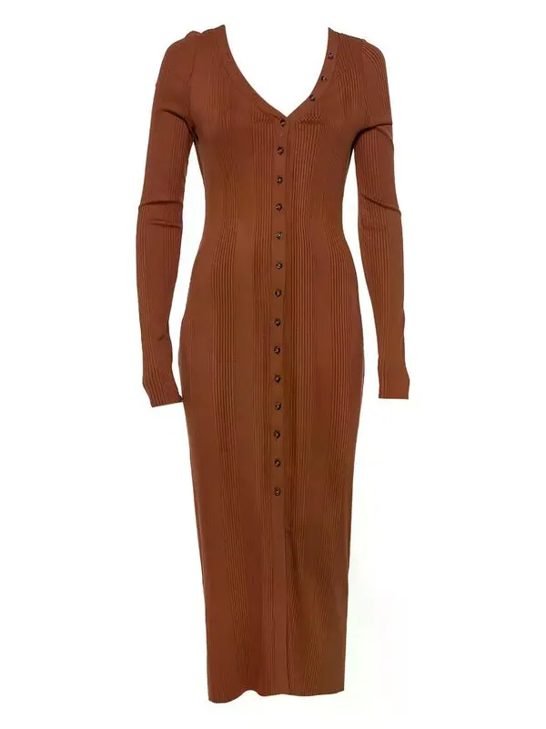 THE RANGE Ribbed Button Maxi Dress