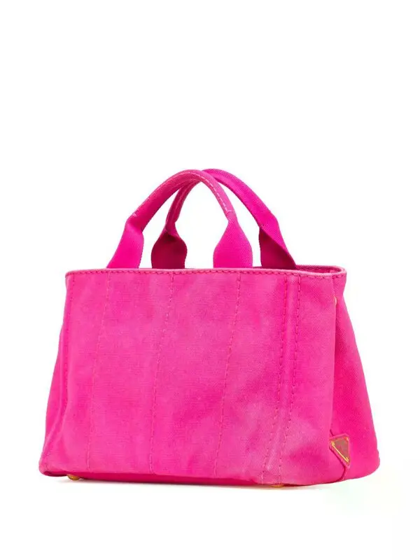 Prada Small Canapa Logo Satchel - Pink