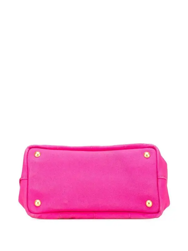 Prada Small Canapa Logo Satchel - Pink