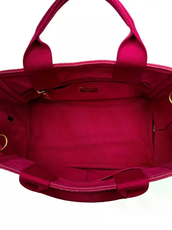 Prada Small Canapa Logo Satchel - Pink
