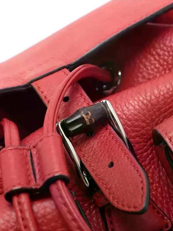 Gucci 2000-2020s Bamboo Flap Backpack - Red