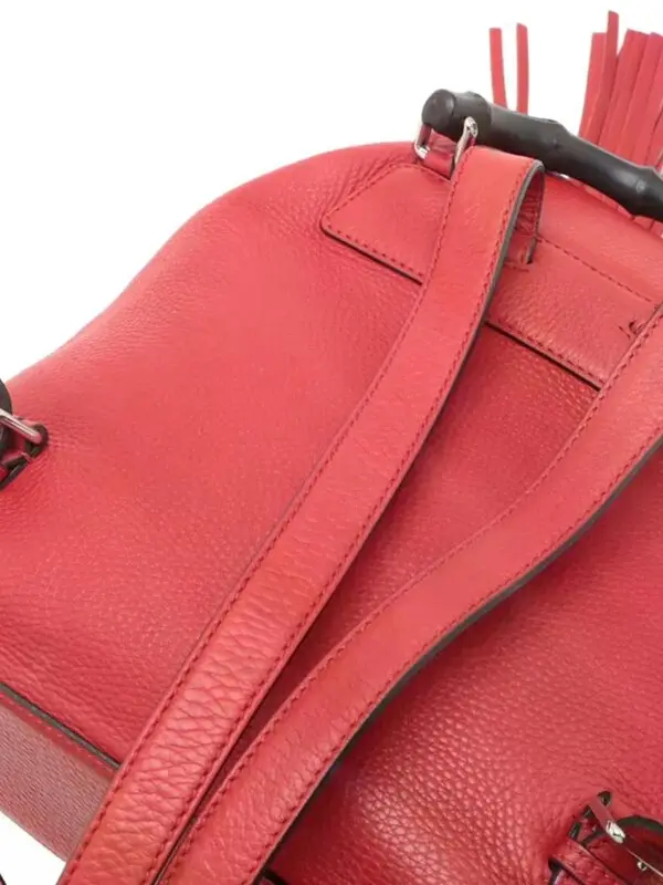 Gucci 2000-2020s Bamboo Flap Backpack - Red