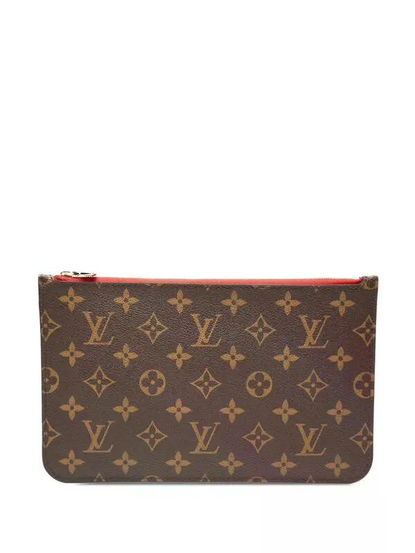 LOUIS VUITTON 1990-2025 Monogram Neverfull Pouch - Brown