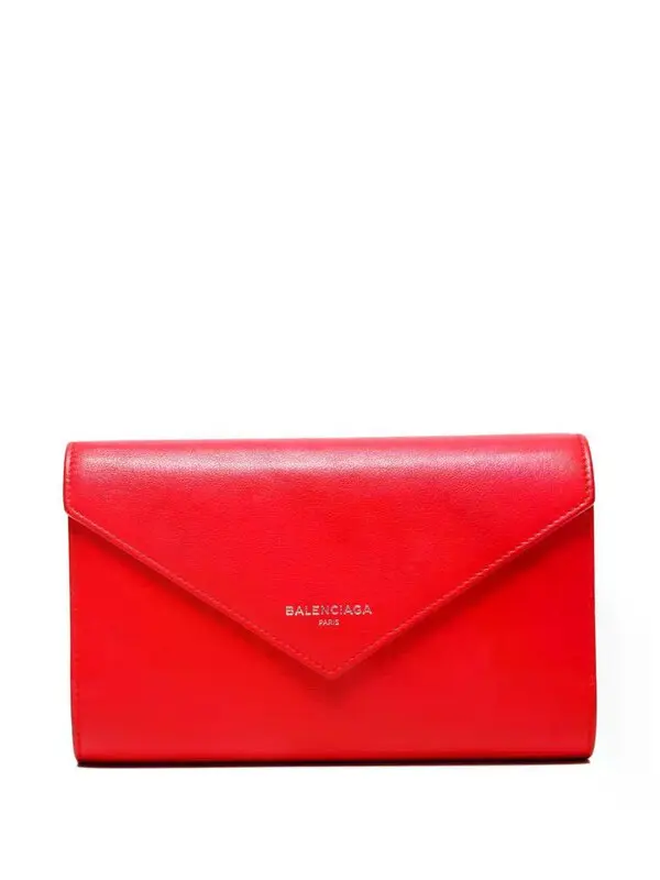 Balenciaga 2020s Leather Zip Wallet - Red