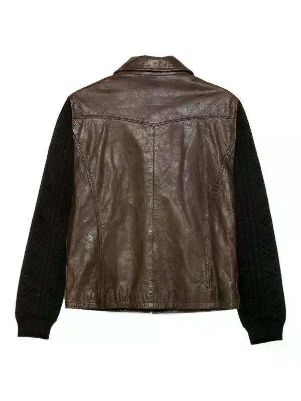 A.N.G.E.L.O. VINTAGE CULT 2000s Knitted-sleeves Leather Jacket