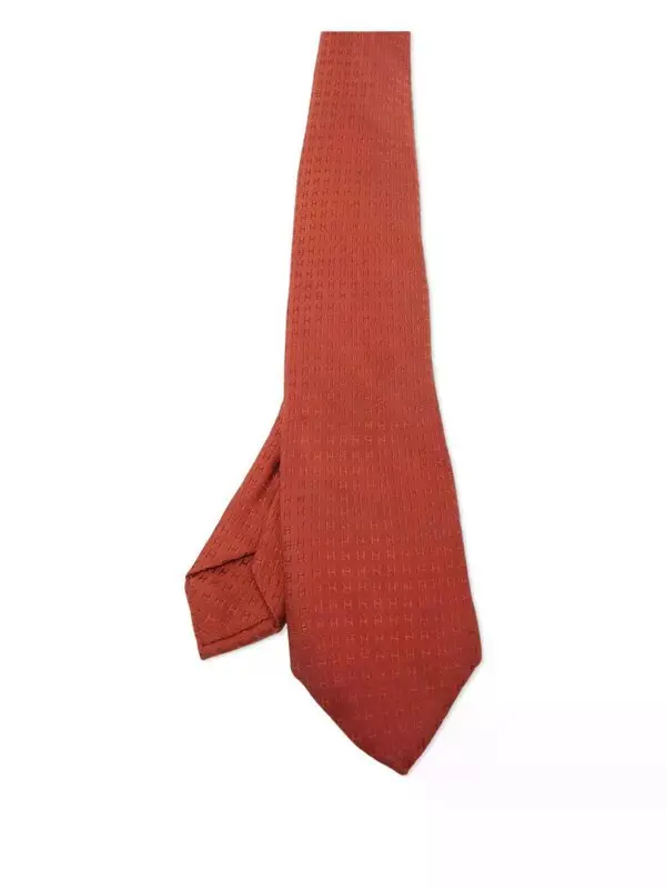 Hermès Faconnee H Pattern Tie - Brown