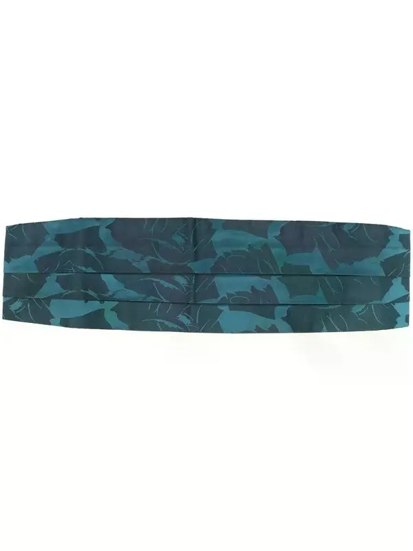 Saint Laurent Pre-owned 1990s Abstract Print Silk Smoking Belt - Blue