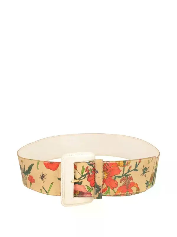 Gucci Flora Maxi Belt - Neutrals