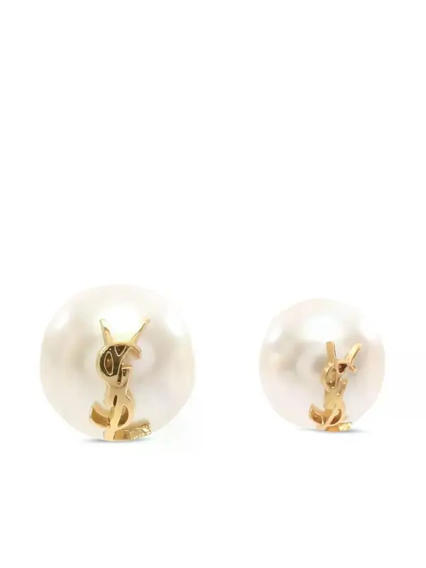 Saint Laurent 2020s Cassandre Faux-pearl Earrings - White