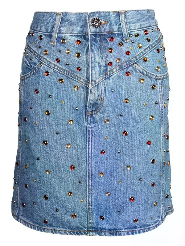 Sandro Crystal-embellished Denim Skirt
