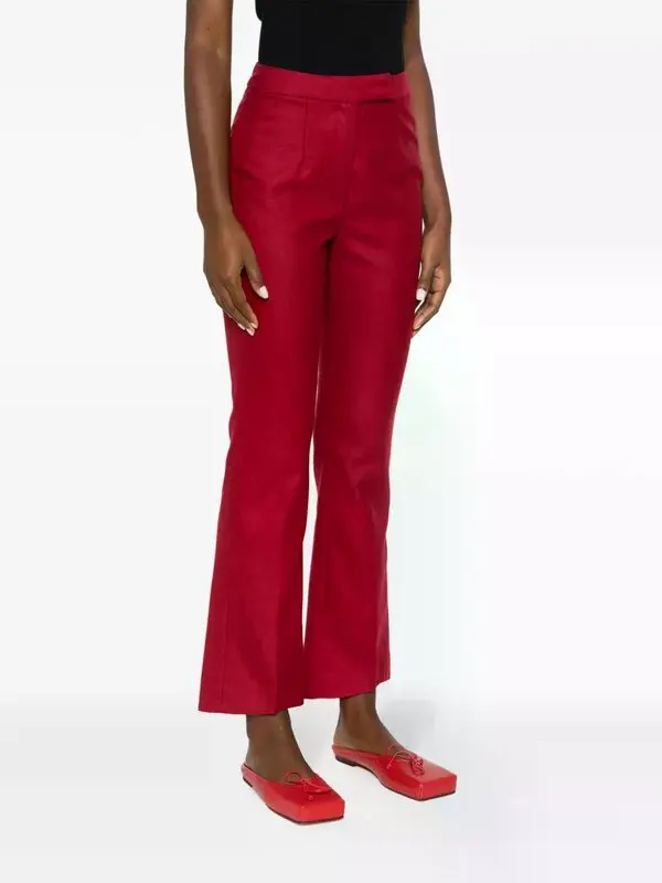 John Galliano 1990s Straight-leg Wool Trousers - Red