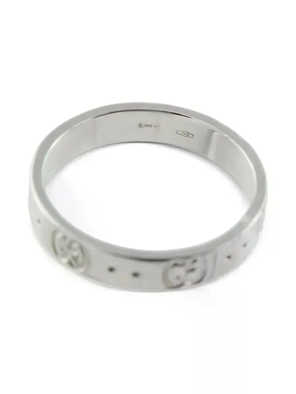 Gucci 18k White Gold Icon Ring - Silver