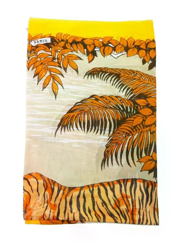 Hermès 1990s Tiger-print Scarf - Orange