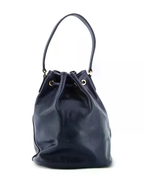 Prada Drawstring Pocket Soft Calf Small Bucket Bag