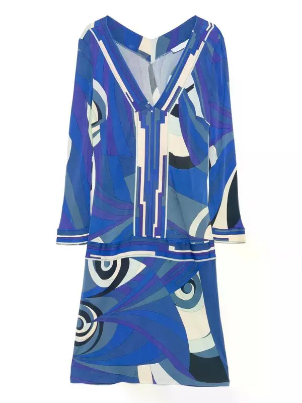 Emilio Pucci 2000s Geometric-print Dress - Blue