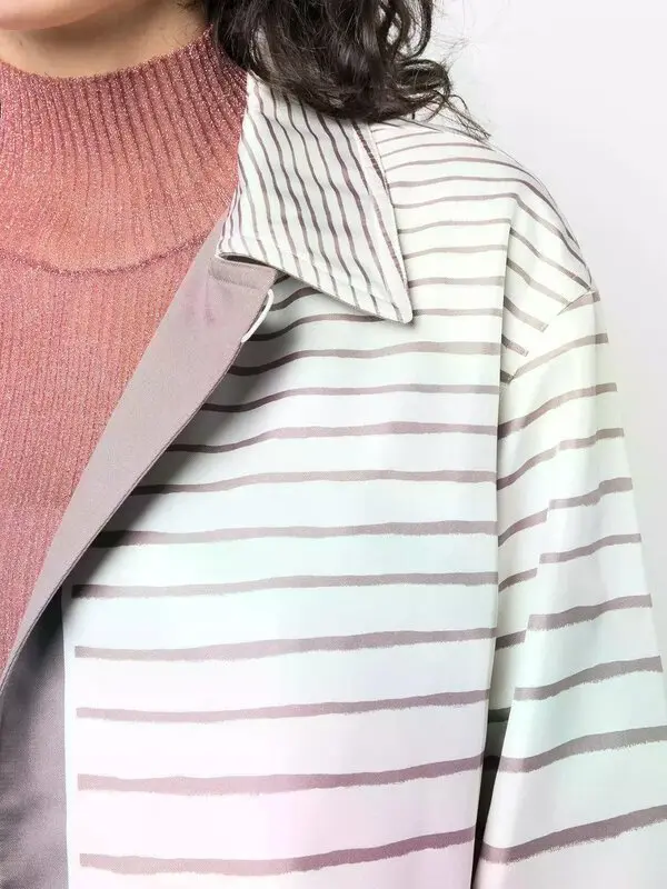 Hermès 2000s Reversible Striped Belted Jacket