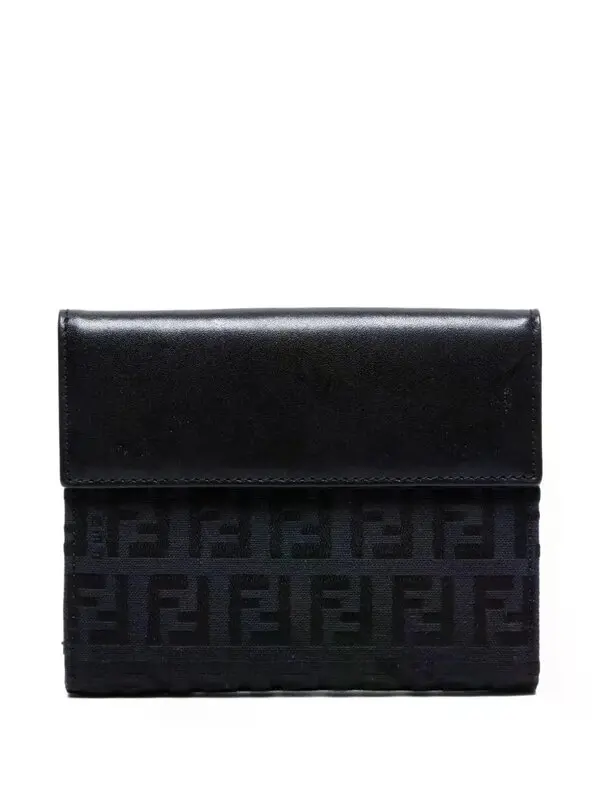 Fendi 1990-2000s Zucchino Ff Wallet - Black
