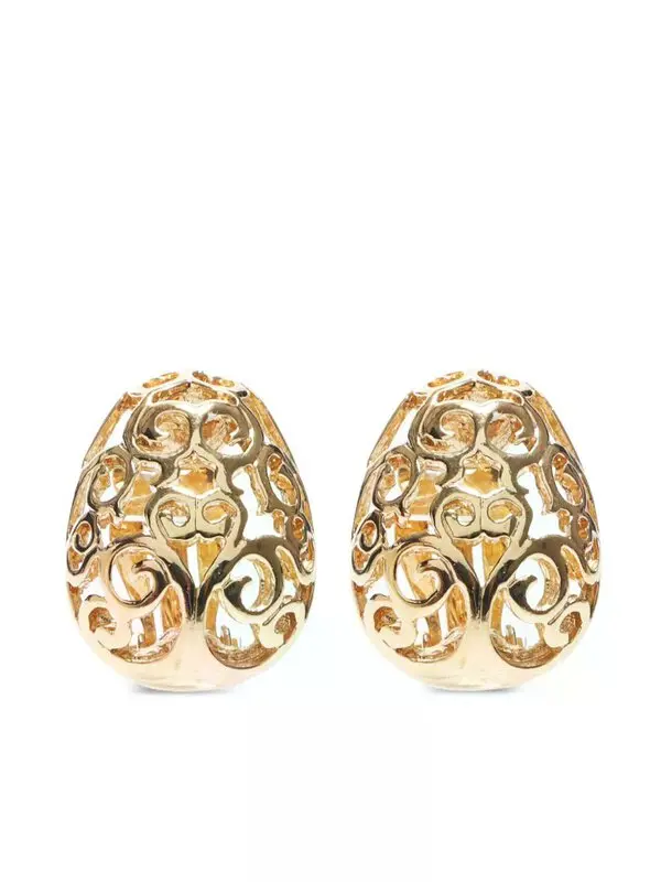 Saint Laurent 1990s Dome Clip-on Earrings - Gold