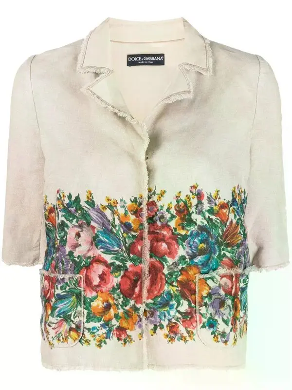 Dolce & Gabbana Floral-print Jacket - Neutrals