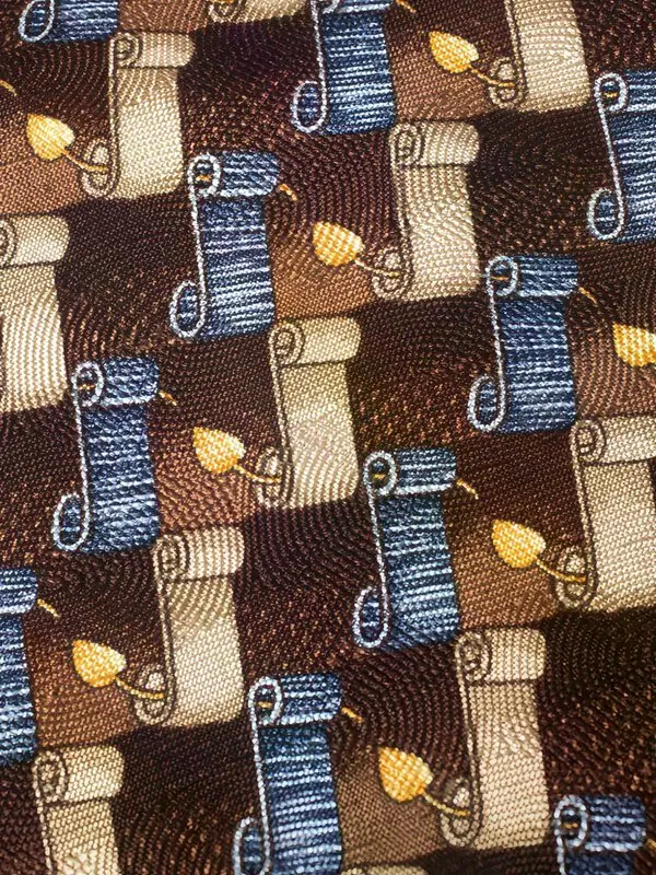 Ermenegildo Zegna Scroll-print Silk Tie