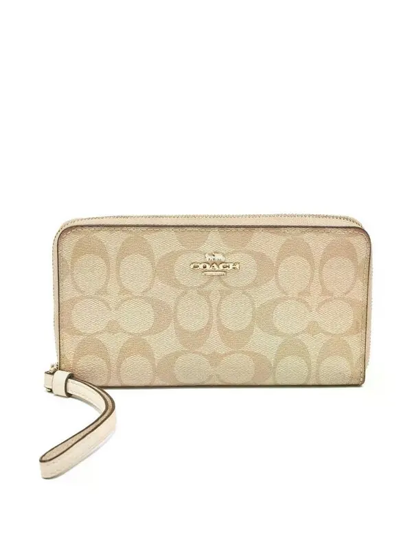 COACH® Pre-owned Monogram Zip-around Wallet - Neutrals