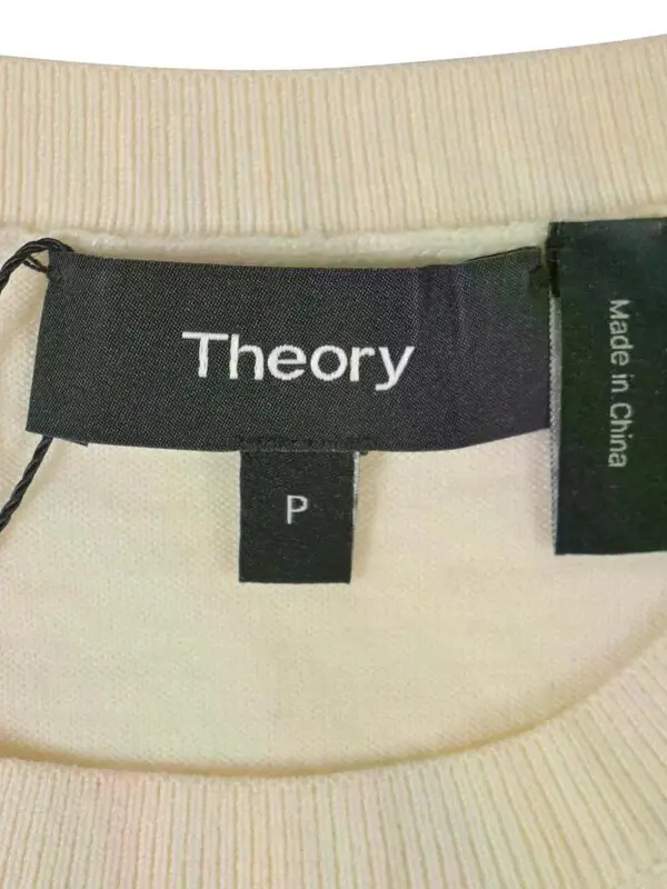 Theory Crew-neck Ribbed-trim Sweater - Neutrals