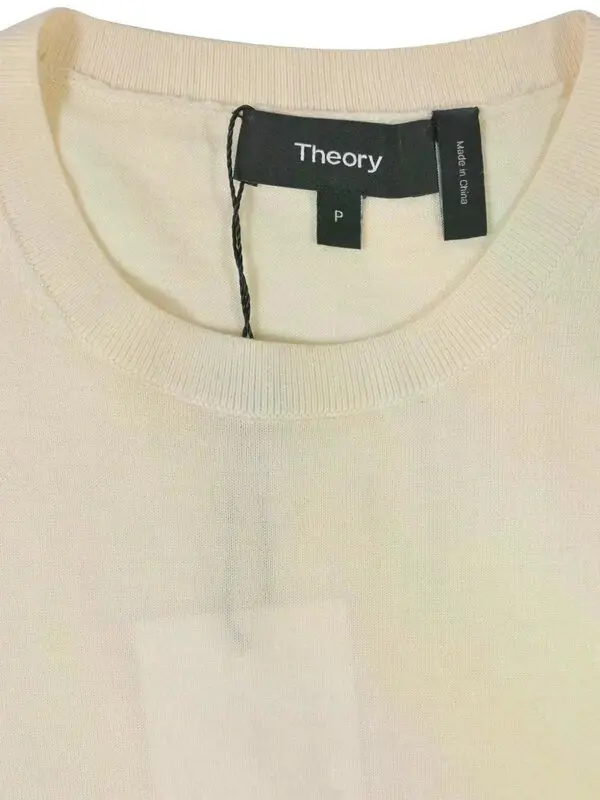 Theory Crew-neck Ribbed-trim Sweater - Neutrals