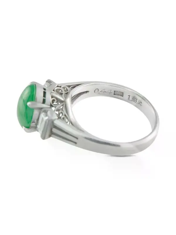 LB EXCLUSIVE Platinum, Diamond, And Jade Ring